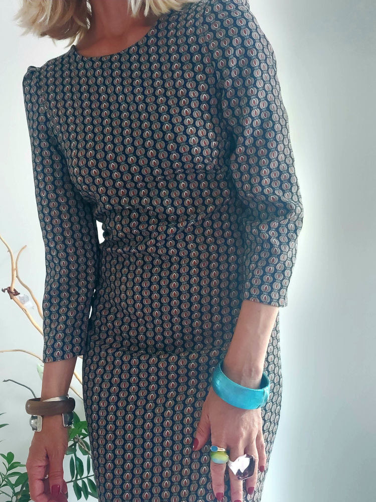 Retro haljina sa puf ramenima-Vintage shop by Krpicolovac